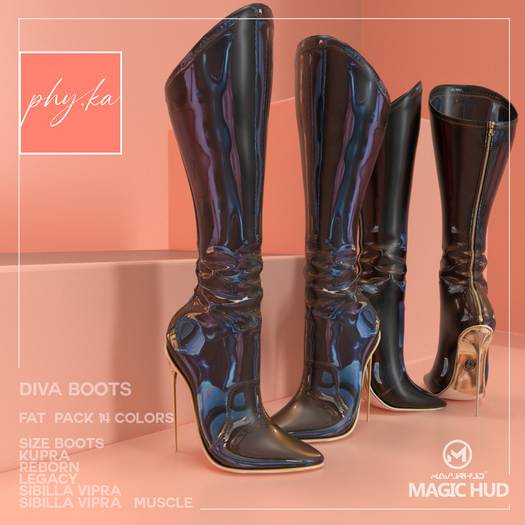 Second Life Marketplace - -[ Phy.Ka ]- 077 - Diva Boots